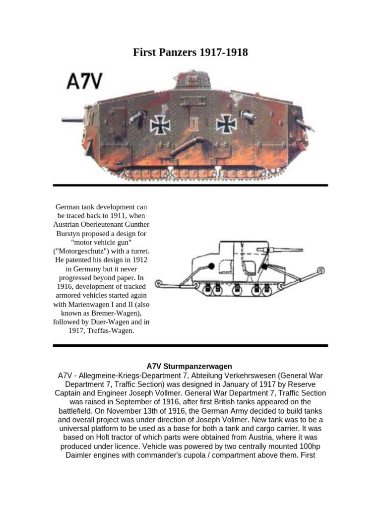 German Tank Development 1917-1918 | PDF | Panzer Iv | Tanks