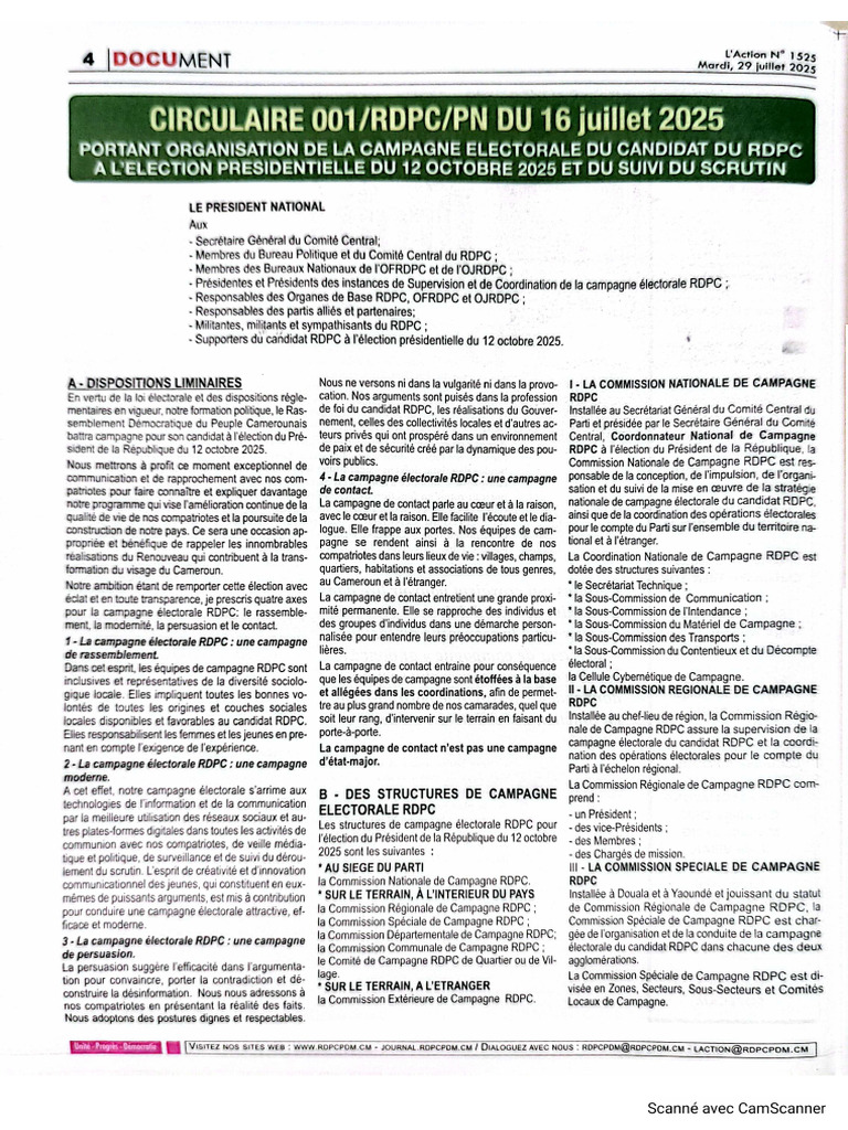 Circulaire PNRDPC Et Note SGCCRDPC | PDF