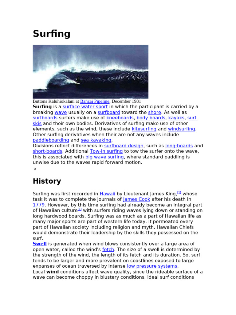 Understanding Surfing as a Sport | PDF | Boardsports | Water Sports