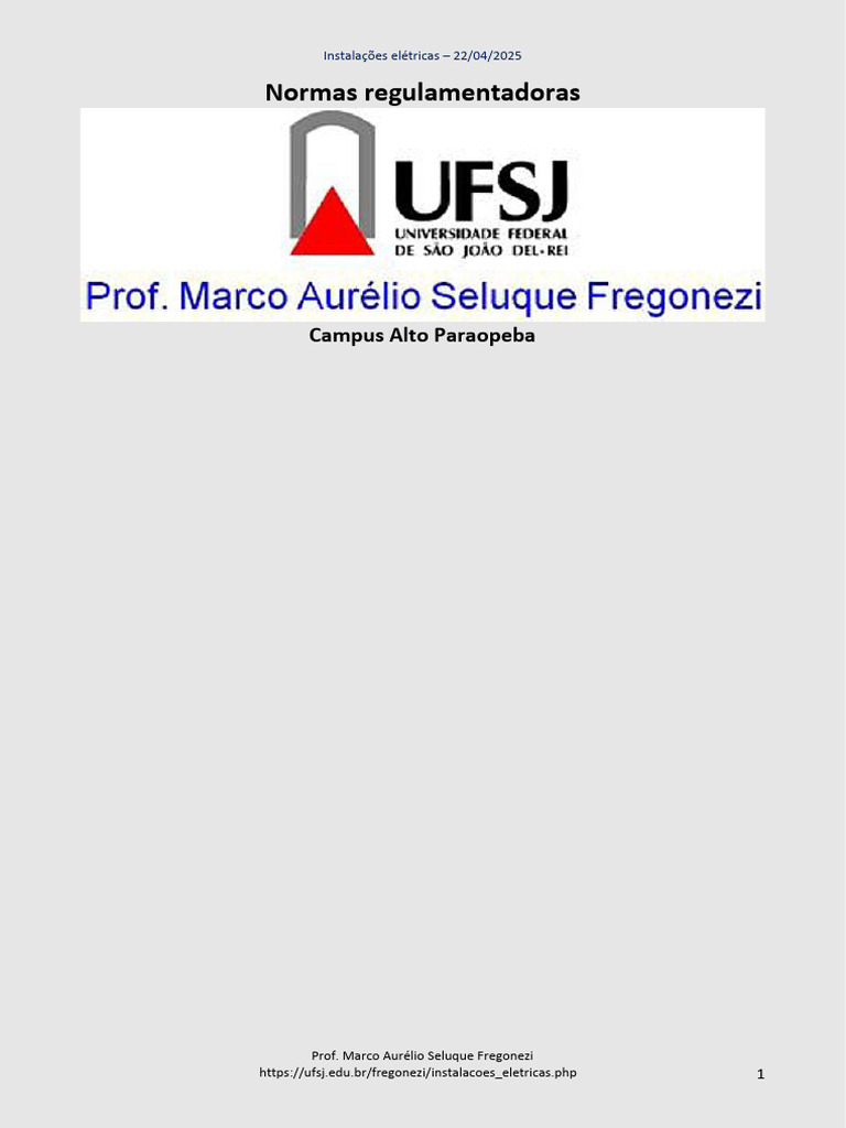 Instalacoes Eletricas - Capitulo 02 - Normas Regulamentadoras 2025 S1 | PDF