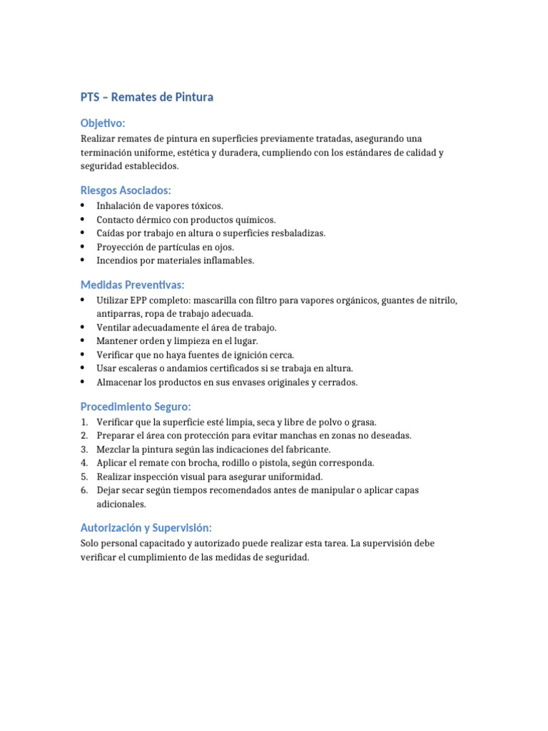 PTS Remates de Pintura | PDF