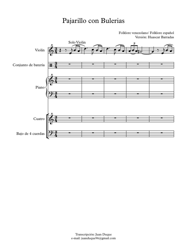 Pajarillo Con Bulerias - Partitura Completa | PDF | Instrumentos de cuerda