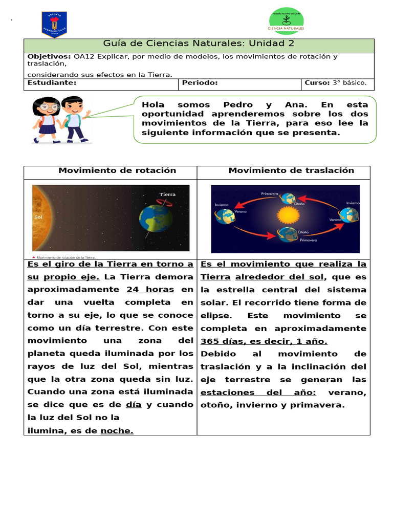 Guia de Ciencias 2 | PDF | Tierra | Espacio exterior
