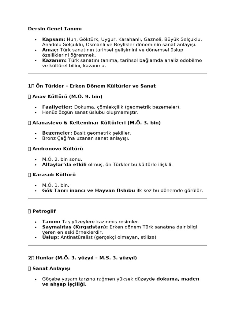Dersin Genel Tanımı | PDF