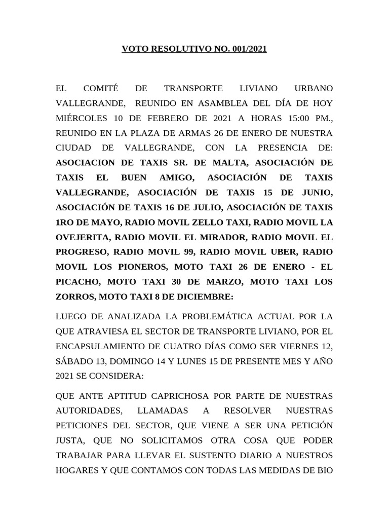 Voto Resolutivo No | PDF