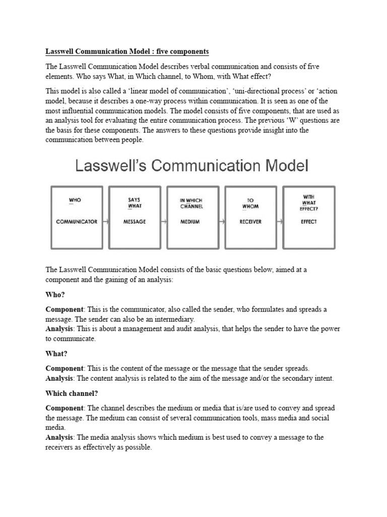 Understanding the Lasswell Model | PDF | Communication | Human ...