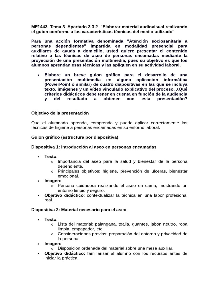 MF1443. Tema 3. Apartado 3.3.2. "Elaborar Material Audiovisual ...