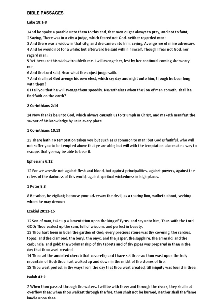 Bible Passages | PDF | David | Saul