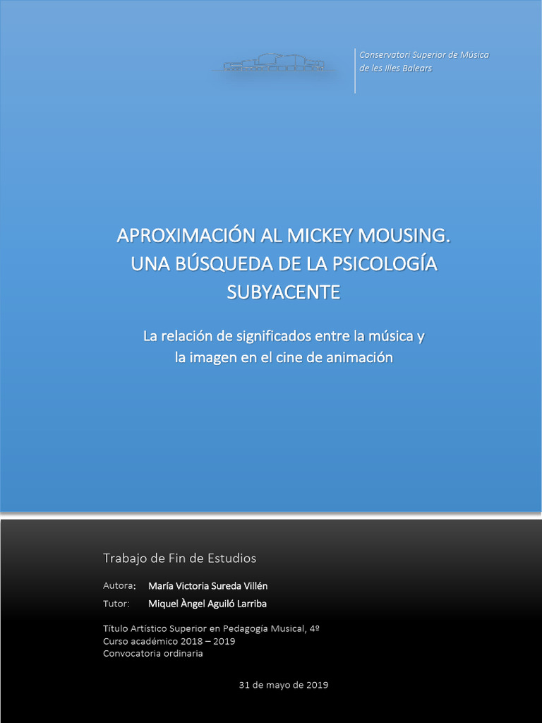 Psicología del Mickey Mousing en Cine | PDF | Percepción | Teatro musical