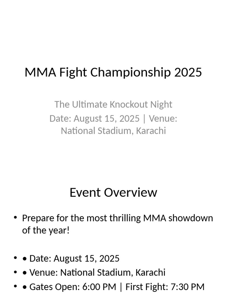 MMA Fight Presentation 2025 | PDF