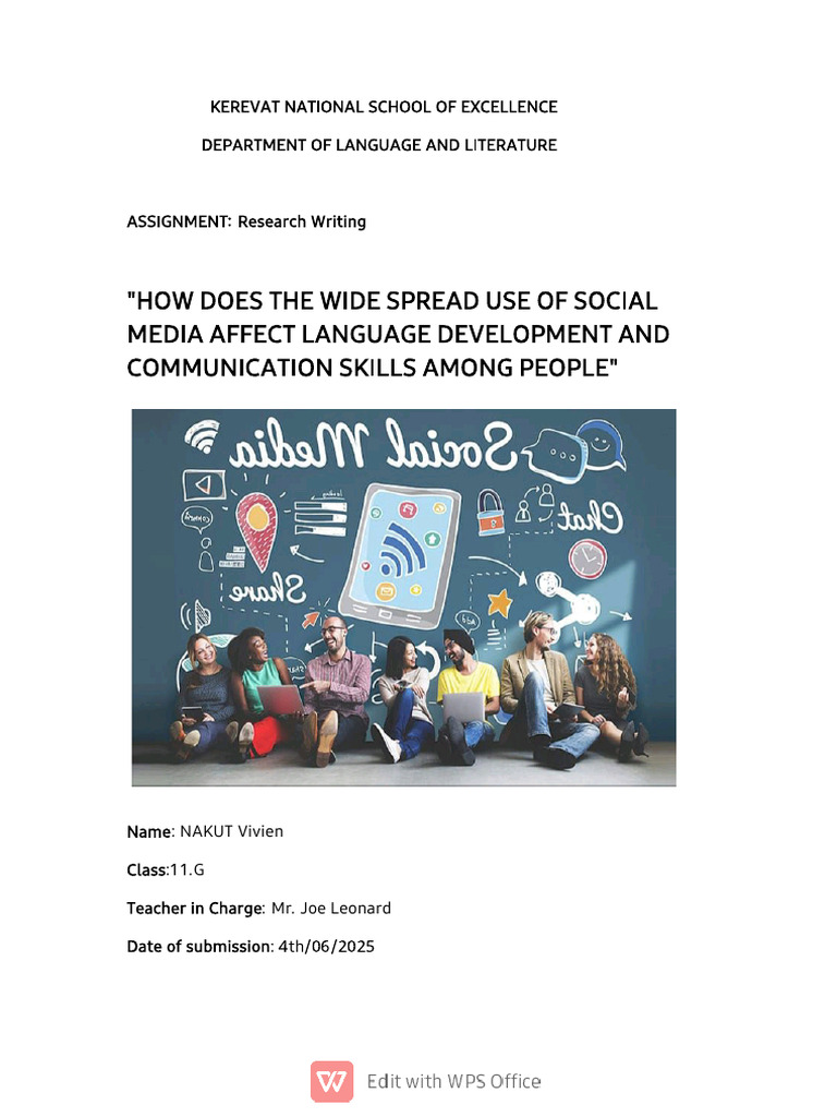 Effects of Social Media On Students | PDF | Communication | Language ...