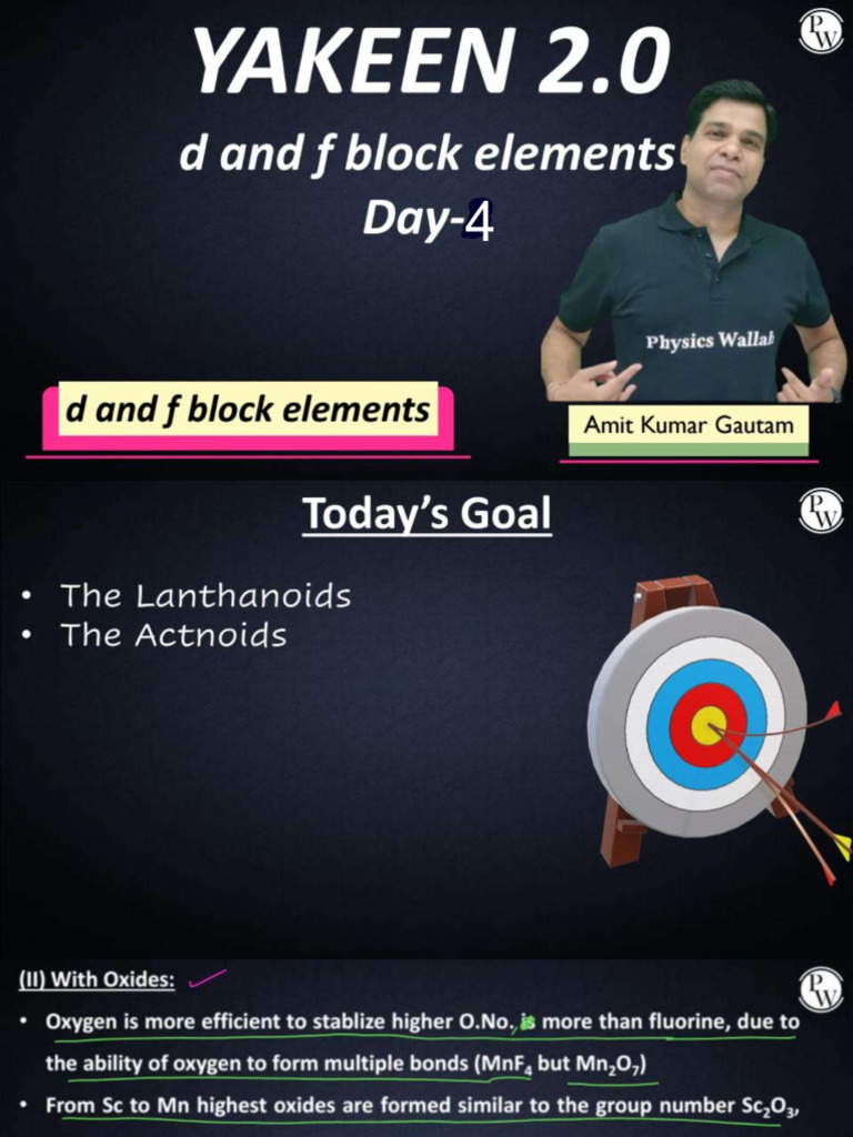 D & F - Block Elements 04 - Classnotes - D Block DAYB4 - Organized ...