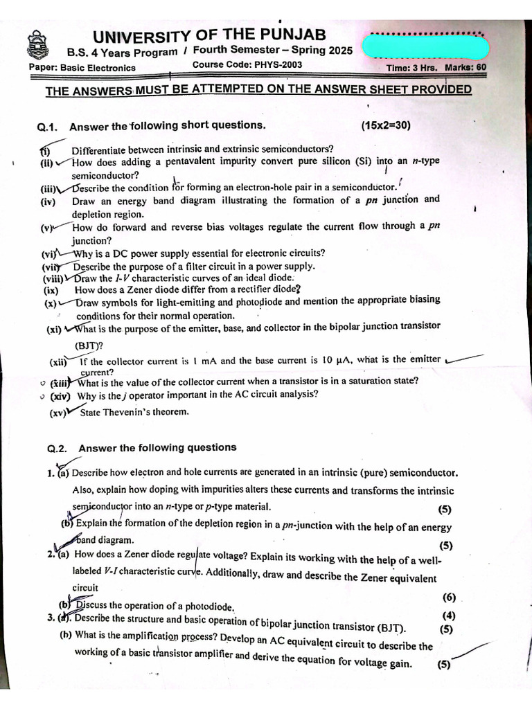Basic Electronics S25 | PDF