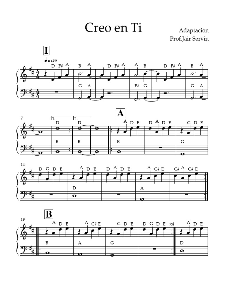 Creo en Ti Piano Arpegio | PDF