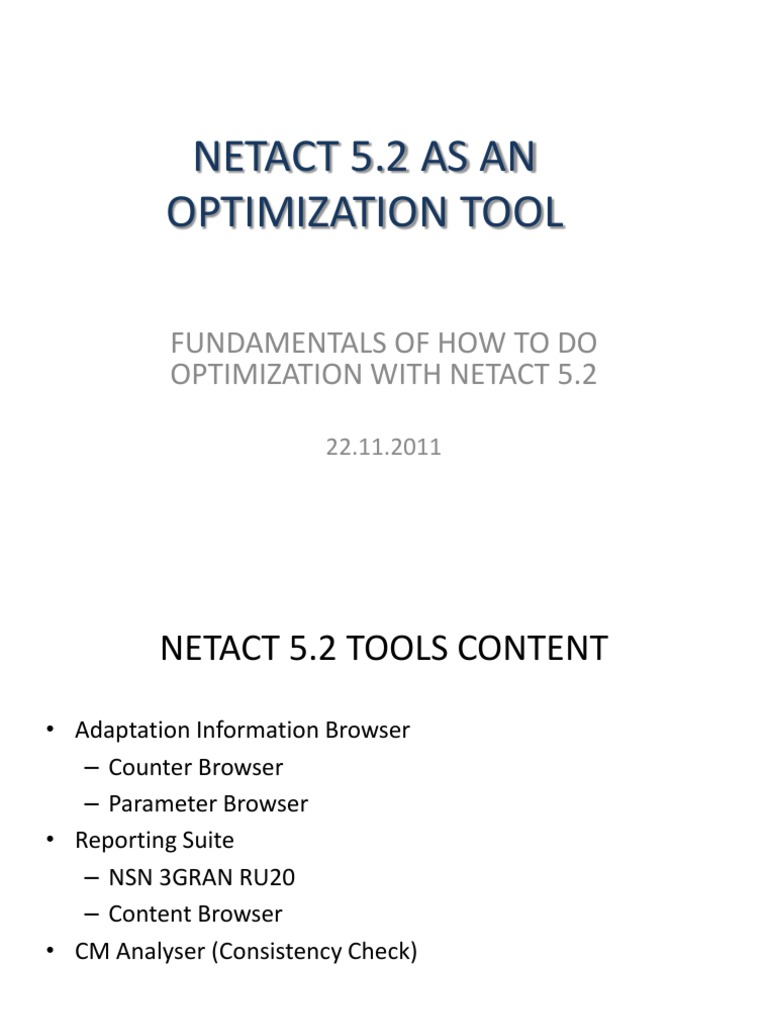 3G Netact Optimization | PDF | Network Packet | Areas Of Computer Science