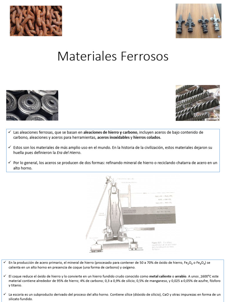 Materiales Ferrosos | PDF | Hierro | Arrabio
