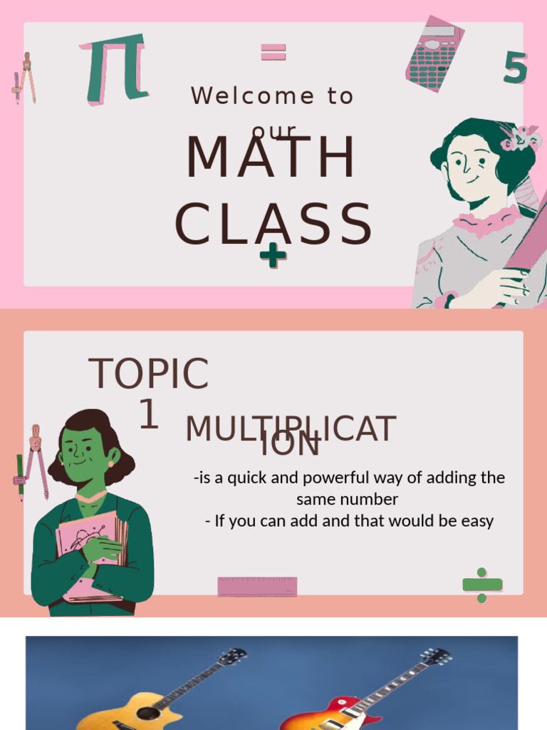 Pink Green Bright Aesthetic Playful Math Class Presentation | PDF