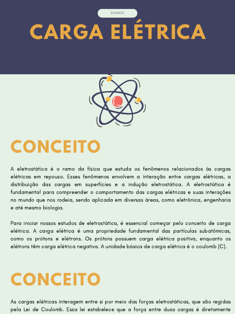 Carga Elétrica do Próton e Conceitos Básicos | PDF | Carga elétrica ...