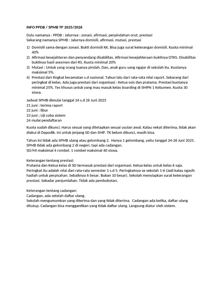 PPDB - SPMB 2025 | PDF