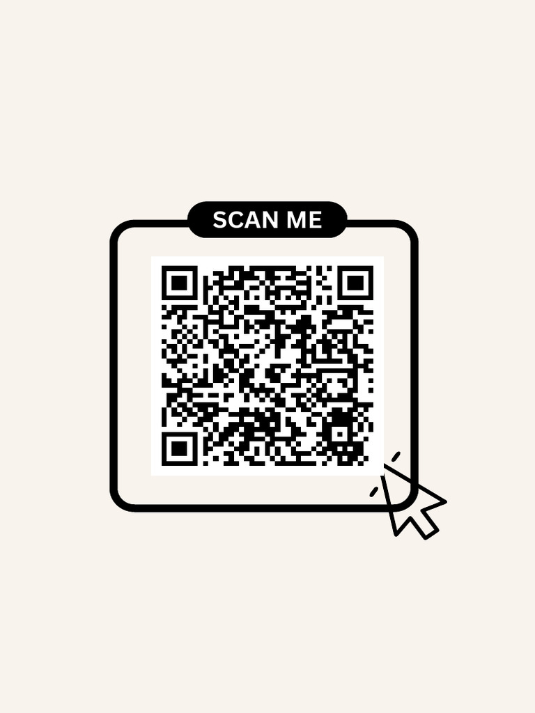 Black and Beige Simple Typographic QR Code Document | PDF