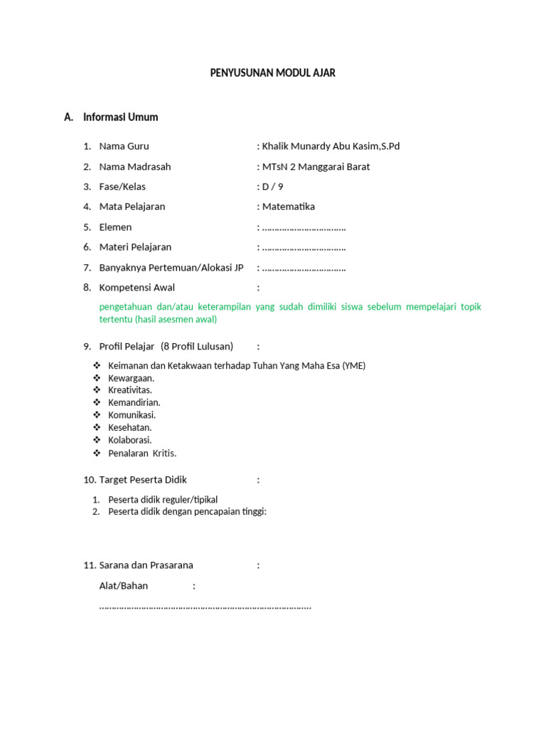 LK Modul Ajar-Edit | PDF