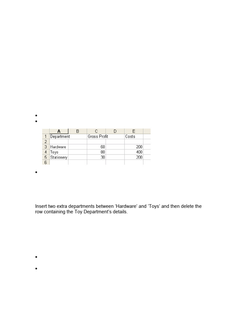 EXCEL NOTES - Lesson 2 (Editing A Spreadsheet) | PDF | Spreadsheet ...