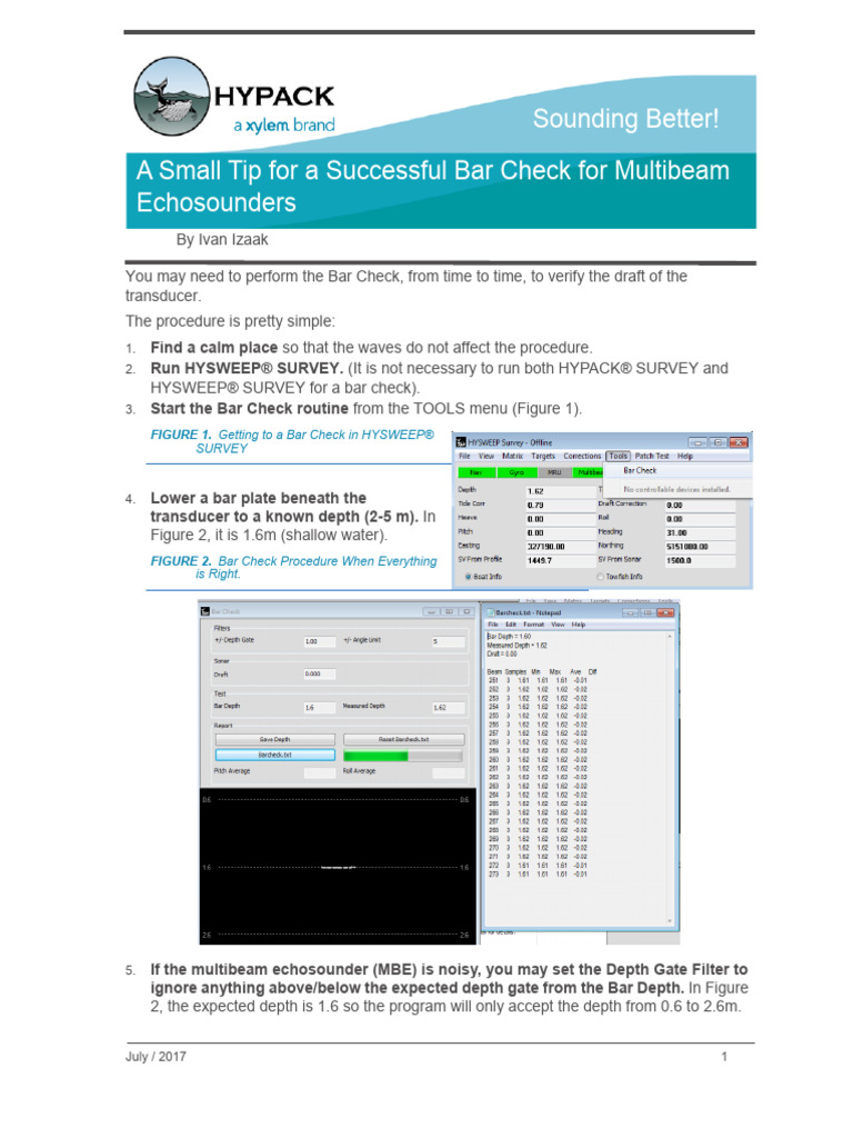 Bar Check Tips for Multibeam Echosounders | PDF