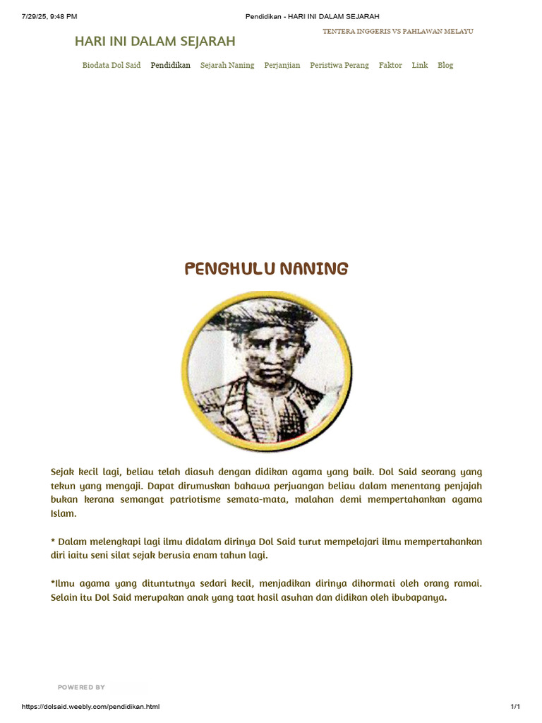 Dol Said: Pahlawan Melayu Beragama | PDF