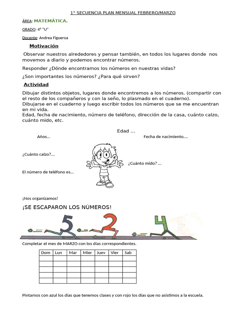 1 Secuencia MARZO Matem 4° | PDF | Geometría