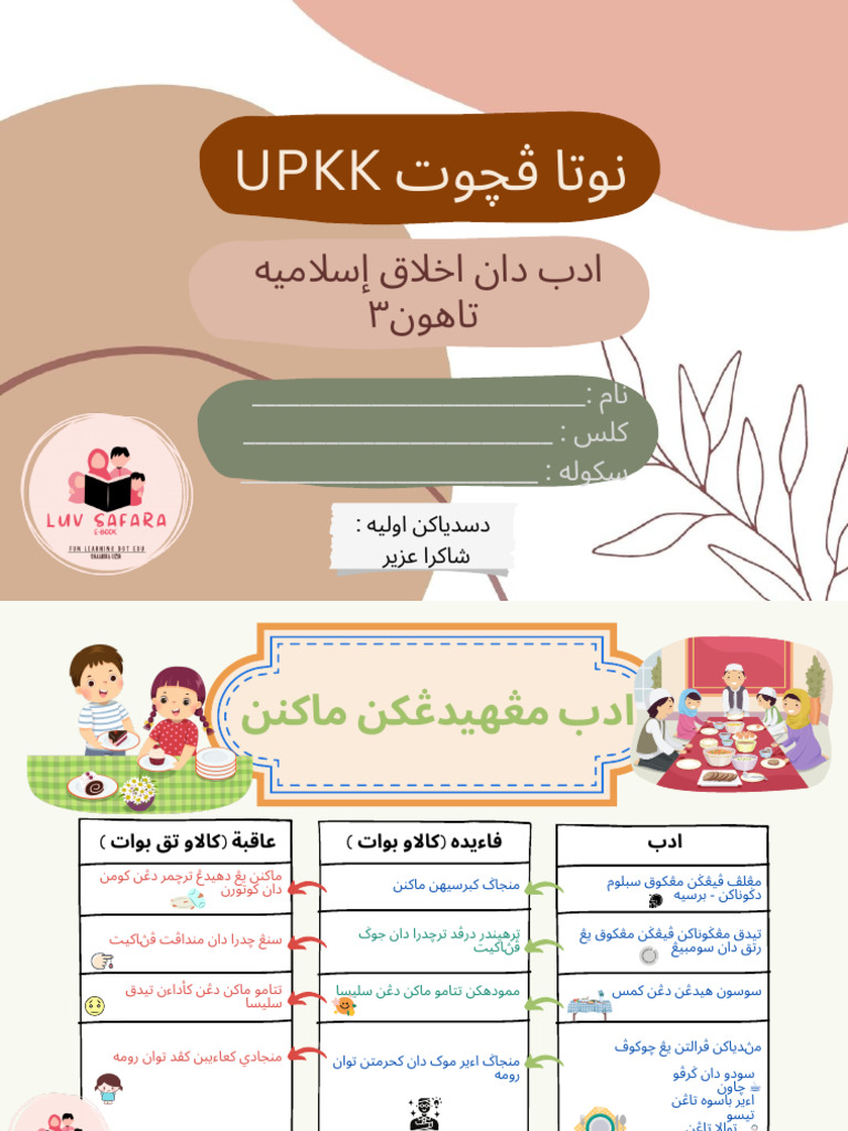 Nota Pecut UPKK (Adab Tahun 3) | PDF