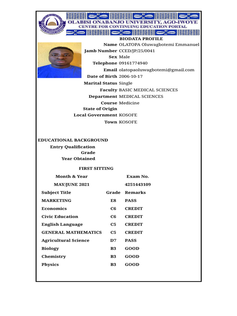 Biodata Print | PDF