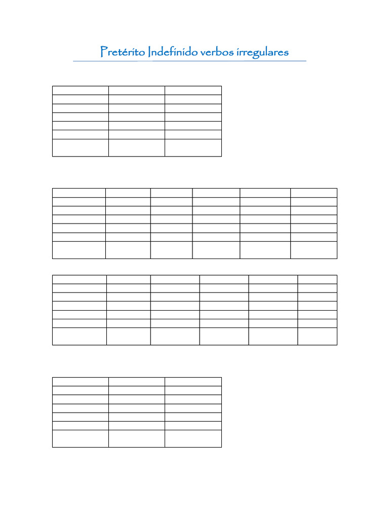 Pretérito Indefinido_verbos irregulares | PDF