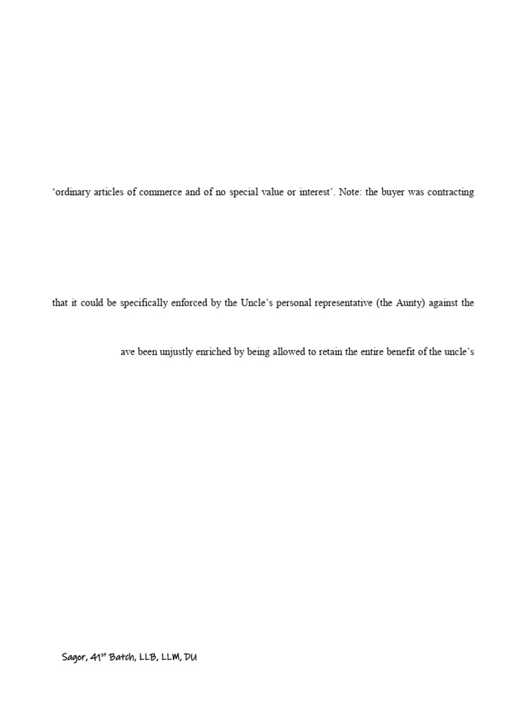 Cases On Equitable Remedies On Specific Performance | PDF | Specific Performance | Lease