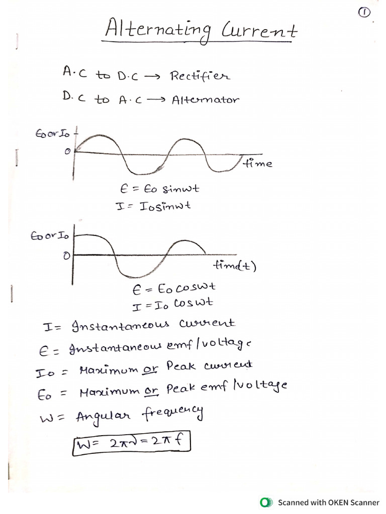Alternating Current - 1 | PDF