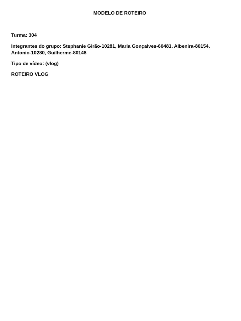 Modelo de Roteiro | PDF | Roteiro