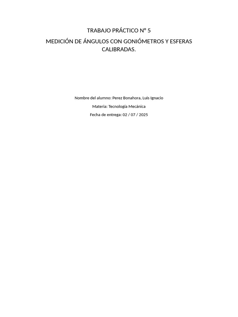 Trabajo Práctico n5 Medición de Ángulos Con Goniómetros | PDF