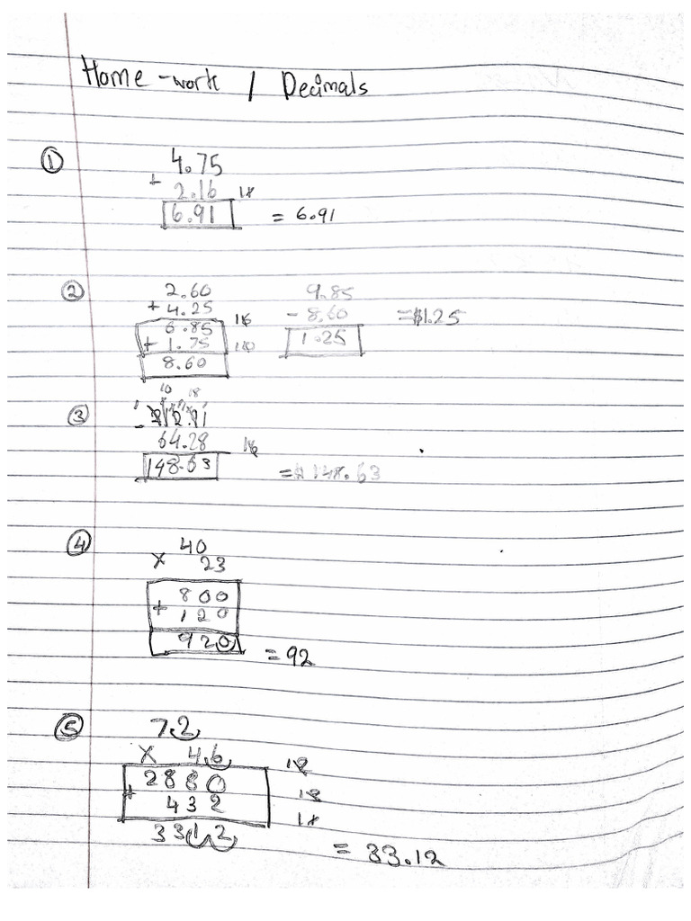 Dabria Montague Home Work | PDF