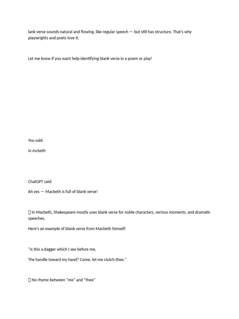 Blank Verse in Shakespeare | PDF | Macbeth | William Shakespeare