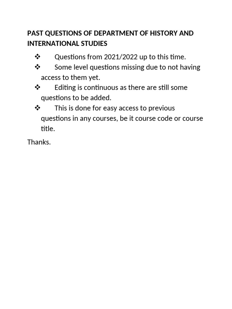 HISTORY PAST QUESTIONS | PDF | Archaeology | Africa