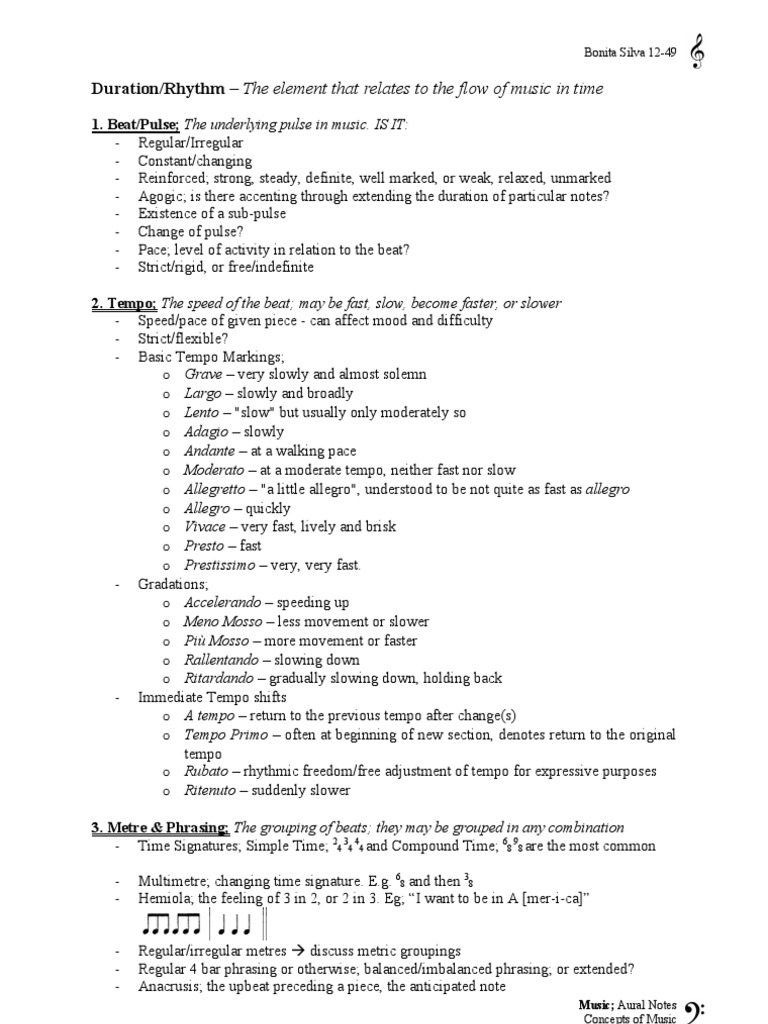 Duration/Rhythm - The Element That Relates To The Flow of Music in Time ...