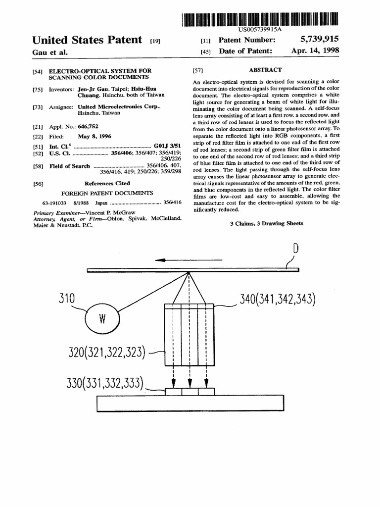 Electro-Optical System For Scanning Color Documents | PDF