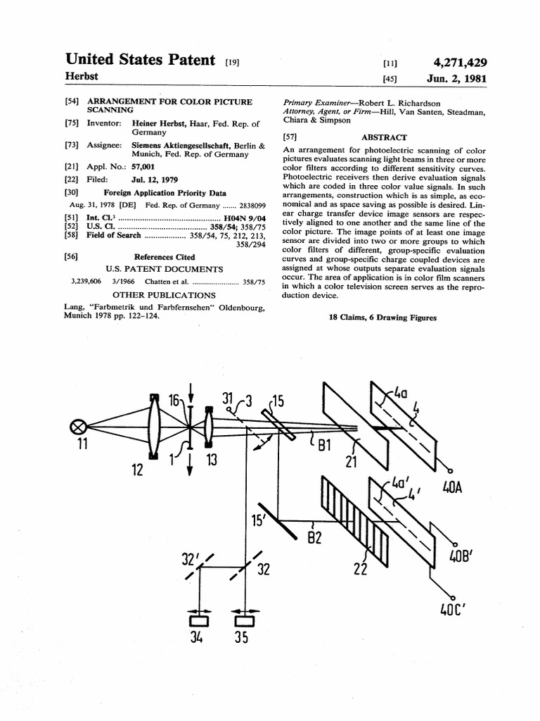 Arrangement For Color Picture Scanning | PDF