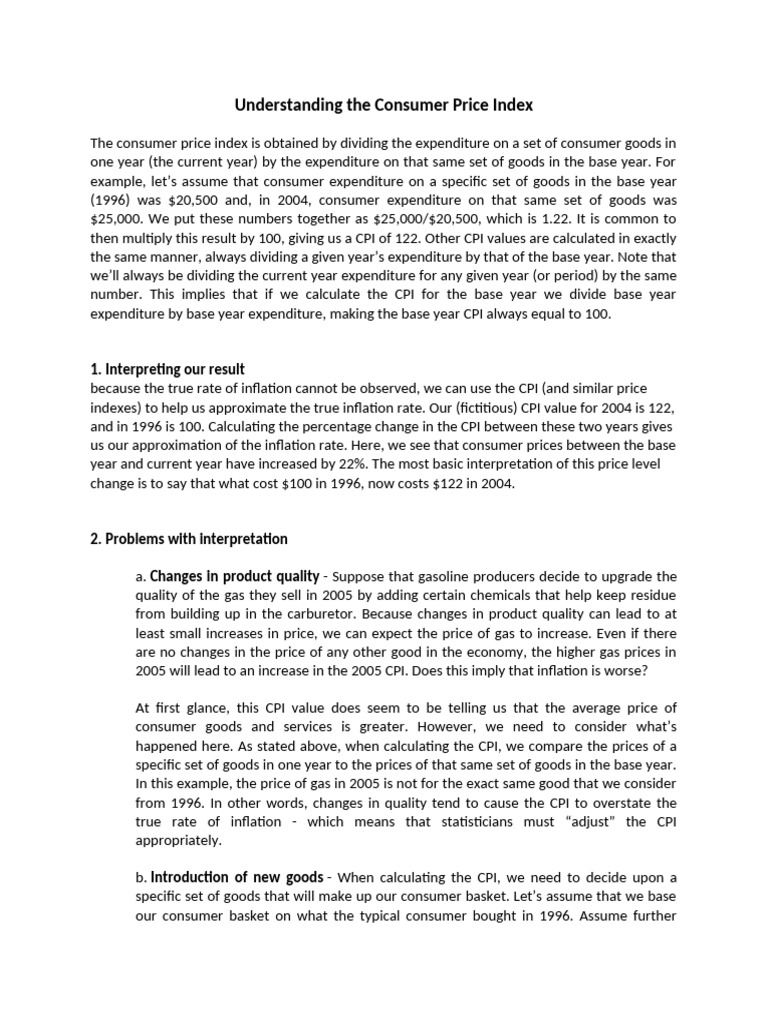 Consumer Price Index Explained | PDF | Consumer Price Index | Price Indices