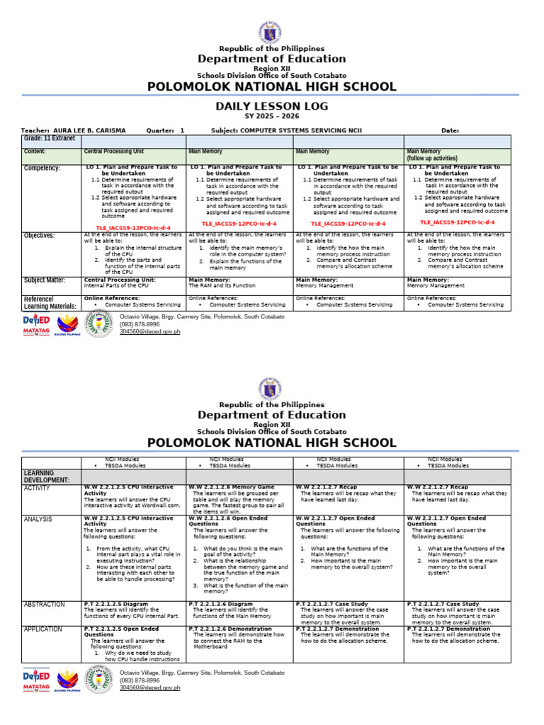 LO 1.1-2.3 Central Processing Unit | PDF | Central Processing Unit | Computer Data Storage