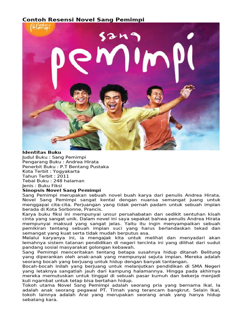 Resensi Novel Sang Pemimpi Andrea Hirata | PDF