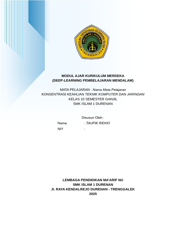 Modul Ajar Dasar Program Keahlian TKJ | PDF