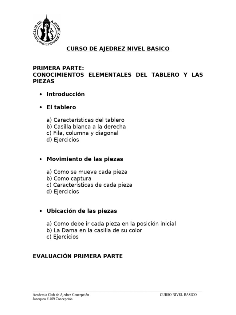 Academia - Nivel Basico | PDF | Ajedrez | Juegos de estrategia abstractos