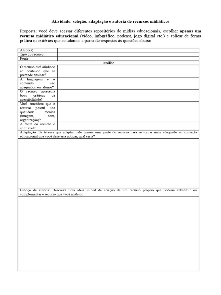 Atividade Da Aula 05 Midias Educacionais | PDF