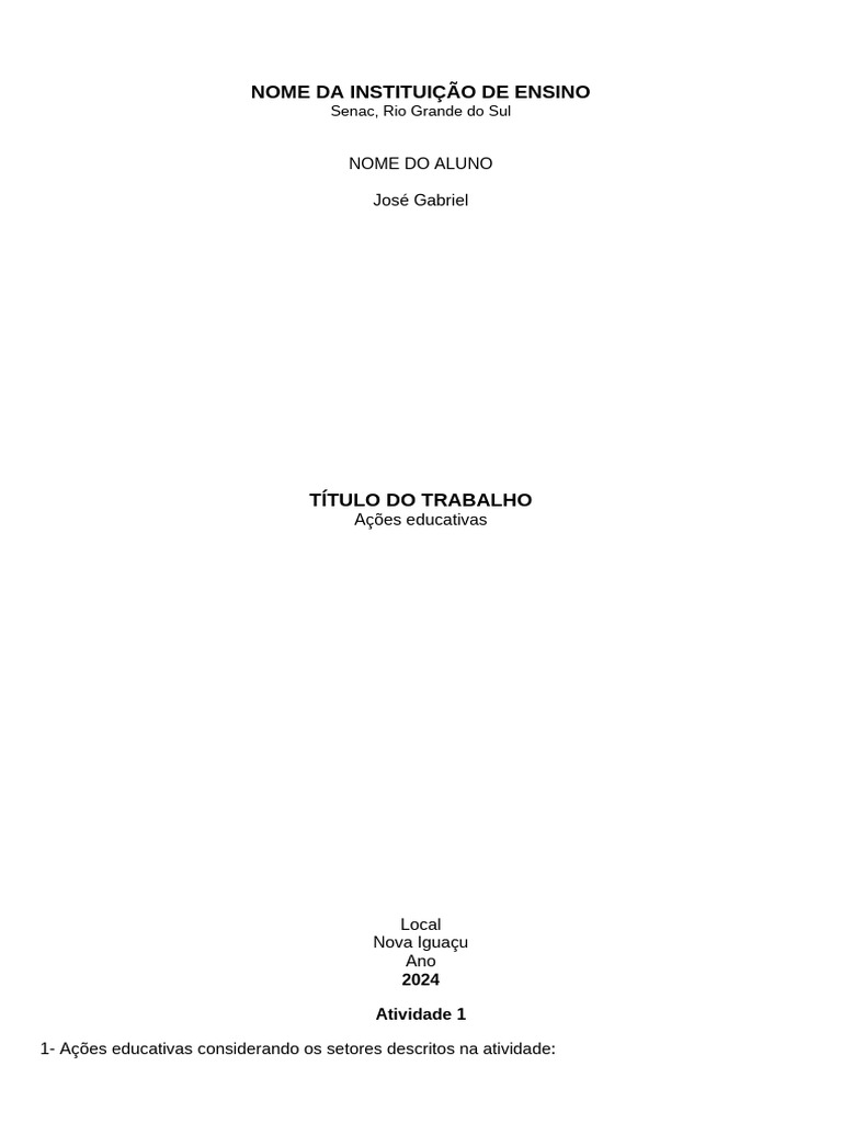 Atividade1 Modelo | PDF | Calor