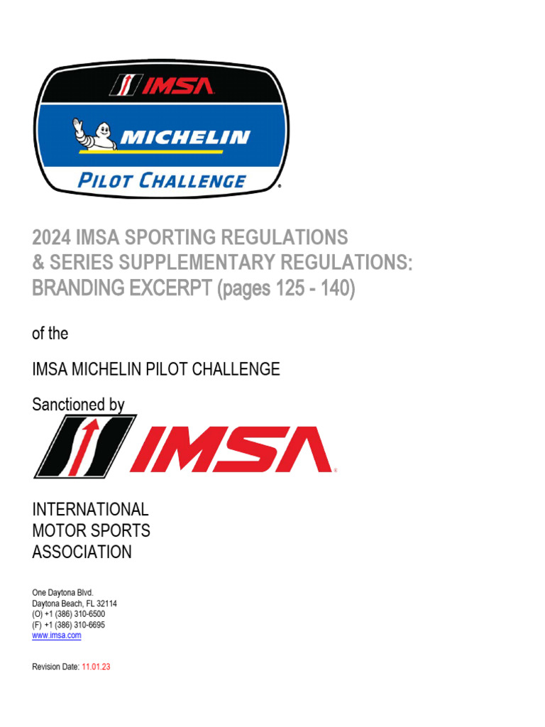 2024 IMSA Sporting Regulations Overview | PDF | Motorsport | Motor Vehicle